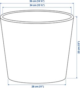 SOJABÖNA Květináč, bílá, 32 cm