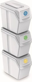 Set košů na tříděný odpad, 3 x 20 l, bílá