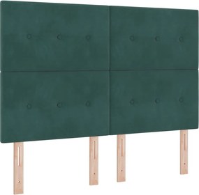 Postel s boxspringem s čelo Tmavě zelená 140 x 200 cm samet 3339839