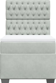 Box spring postel s matrací světle šedá 100x200 cm samet 3293140