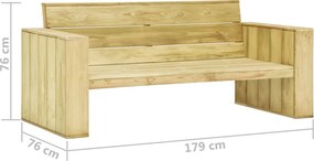 vidaXL Zahradní lavice a podušky 179 cm impregnovaná borovice [3065756] Barva: krémová