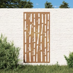 vidaXL Zahradní nástěnná dekorace 105 x 55 cm cortenová ocel Bambus [824481]