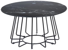 Konferenční stolek s mramorovým efektem černý BERNIE Beliani