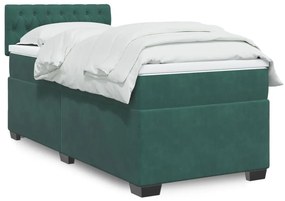 Box spring postel s matrací tmavě zelená 90x200 cm samet 3288519