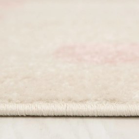 Dětský kusový koberec Myšky krémově růžový 80x150cm