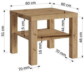 Konferenční stolek BILL 60x60 Hlavní barva: Artisan