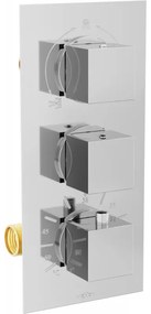 Mexen CUBE - 3-výstupová podomítková sprchová baterie, Chromová, 77503-00