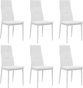vidaXL Jídelní židle 6 ks umělá kůže [275435] Barva: Bílá