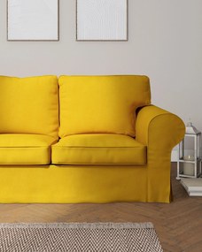 Potah na pohovku IKEA  Ektorp 3-místná, rozkládací STARÝ MODEL PIXBO barva žlutá látka pletený vzor