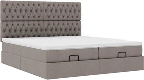 Osmanský rám postele s matrací taupe 160x200cm textil 3314559