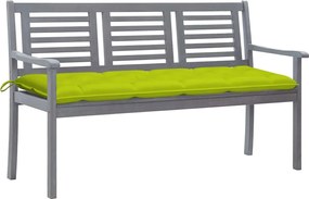 vidaXL 3místná zahradní lavice s poduškou 150 cm eukalyptus [3061069] Barva: Jasně zelená