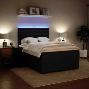 Box spring postel s matrací černá 140 x 190 cm samet 3294648