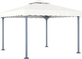 Altán se světelnými LED řetězy 300 x 300 cm krémový hliník 3070342