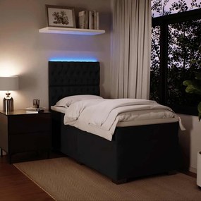 Box spring postel s matrací černá 80 x 200 cm samet 3293070