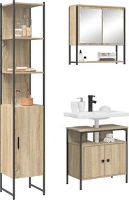 Sada koupelnového nábytku 3 ks Sonoma dub 33 x 33 x 185,5 cm 3399400