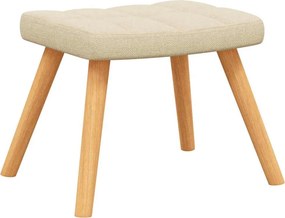 Relaxační křeslo se stoličkou krémové textil 327932