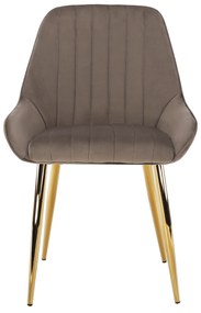 Kondela Jídelní židle, šedohnědá Taupe / gold chrom-zlatý, PERLIA