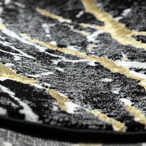 Dywany Łuszczów, Kusový koberec Allure 1963 black/gold, 140x190, černá, kancelář