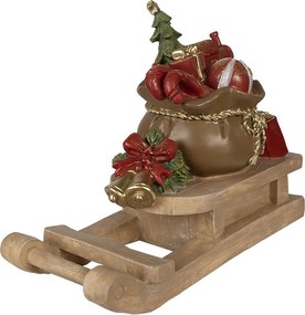 Dekorace vánoční dárky na saních - 38*16*29 cm