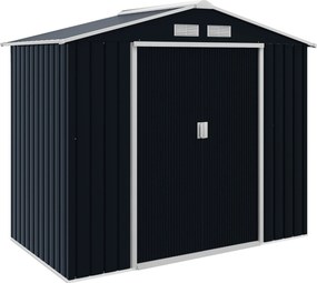 Zahradní domek Outsunny 2,42 m², zahradní domek s pultovou střechou, posuvné dveře, základna, 213 x 130 x 185 cm, zahradní kůlna z pozinkované oceli,