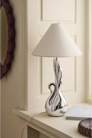 Bílá/ve stříbrné barvě stolní lampa z polyresinu (výška 53 cm) Swan – Ellos Home
