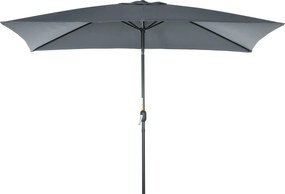 Outsunny Hliníkový Slunečník 200x300x253 cm Obdélníkový Zahradní Parasol s Kličkou a Odnímatelným UV Ochranným Sloupem pro Terasu u Bazénu a Venku, Še
