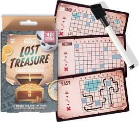PROFESSOR PUZZLE Logická hra Lost Treasure / 40 karet / Mazatelné pero