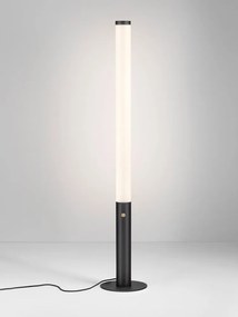 Matně černá ocelová LED stmívatelná stojací lampa se stínidlem z akrylového skla (výška 141 cm) Glaze – Nova Luce