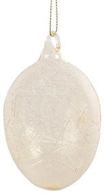 Žluté závěsné skleněné vajíčko Egg - Ø 6*10 cm