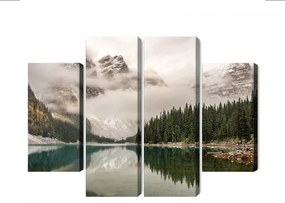 Vícedílný obraz Jezero Moraine V Národním Parku Banff, Kanada Nedostatek Nedostatek Plátno Canvas 120x90