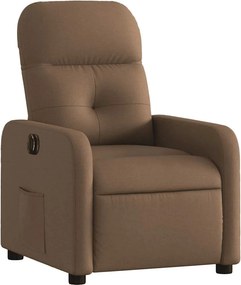 Elektrické polohovací křeslo hnědé textil 3206781