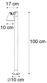 Moderní venkovní sloupková lampa černá 100 cm IP44 nastavitelná - Ciara