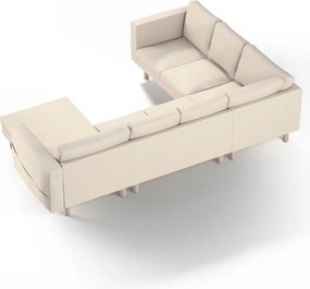 Potah na pohovku IKEA Norsborg rohová, 5-místná se šezlongem barva béžová látka pletený vzor