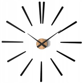 Decotia Nástěnné skleněné hodiny Elegance XXL černé 75cm Barva: stříbrné
