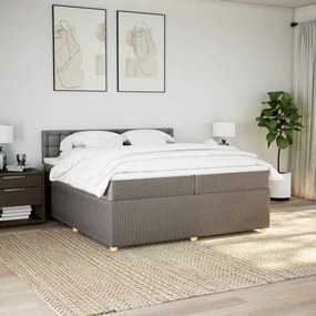 Box spring postel s matrací taupe 200x200 cm textil 3287581