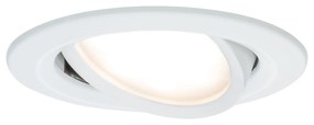 Paulmann 93876 Premium LED Slim Coin Satin, náklopná zápustná bodovka 1x6,8W LED 2700K stmívatelná, matná bílá, prům. 8,4cm