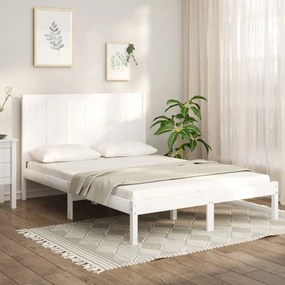 Rám postele bílý masivní borovice 140 x 190 cm,  3105711