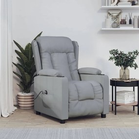 Elektrické polohovací křeslo světle šedé textil 3098777