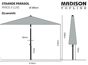 Madison Slunečník Paros II Luxe 300 cm safírově modrý - Default Title