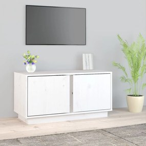 TV skříňka bílá 80x35x40,5 cm masivní borové dřevo