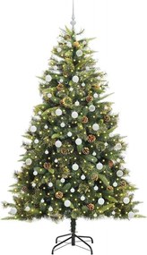 Umělý sklopný vánoční stromeček s kužely Zelená 210 cm 3395101