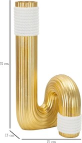 Váza Bann Big 30 cm zlatá/bílá