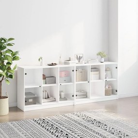 Knihovna s dvířky bílá 204 x 37 x 75 cm kompozitní dřevo 3206531