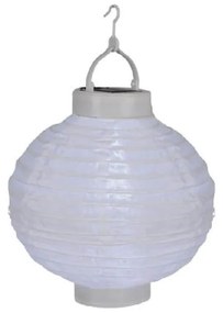 Bílý venkovní solární LED lampion Star Trading, ø 20 cm