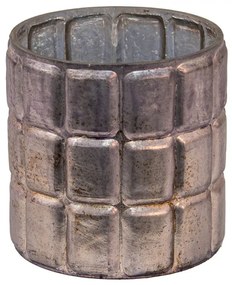 Skleněná čajová svíčka Houder Grey 10*10 cm – 10x10 cm