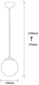 Závěsné svítidlo ve zlaté barvě se skleněným stínidlem ø 15 cm Efe – Opviq lights
