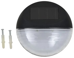 Zahradní nástěnné solární lampy LED 12 ks kulaté černé,  44472
