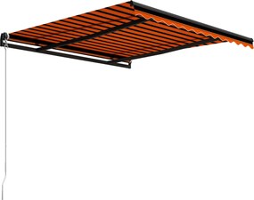 vidaXL Marketos Ručně zatahovací markýza 300 x 250 cm oranžovo-hnědá