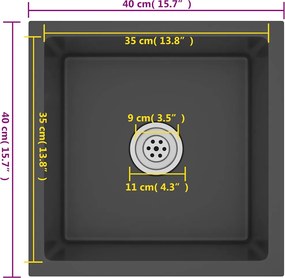 vidaXL Marketos Ručně vyrobený kuchyňský dřez černý nerezová ocel