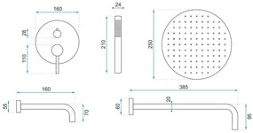 Rea Lungo, podomítkový vanovo-sprchový set + BOX, grafitová, REA-P6380